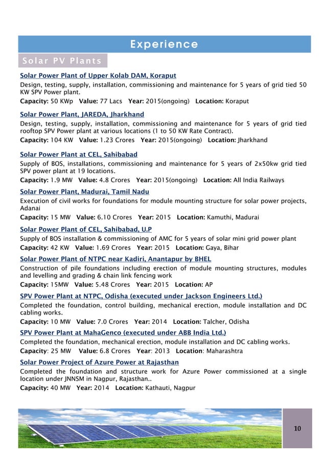 Solar Company profile - Surya International | PDF | Power and Energy ...