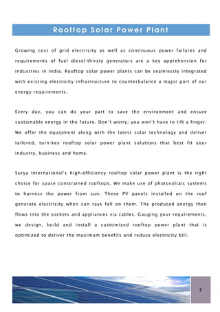 Solar Company profile - Surya International | PDF