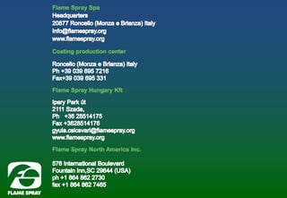 Flame Spray Company Profile 2016 | PPTX