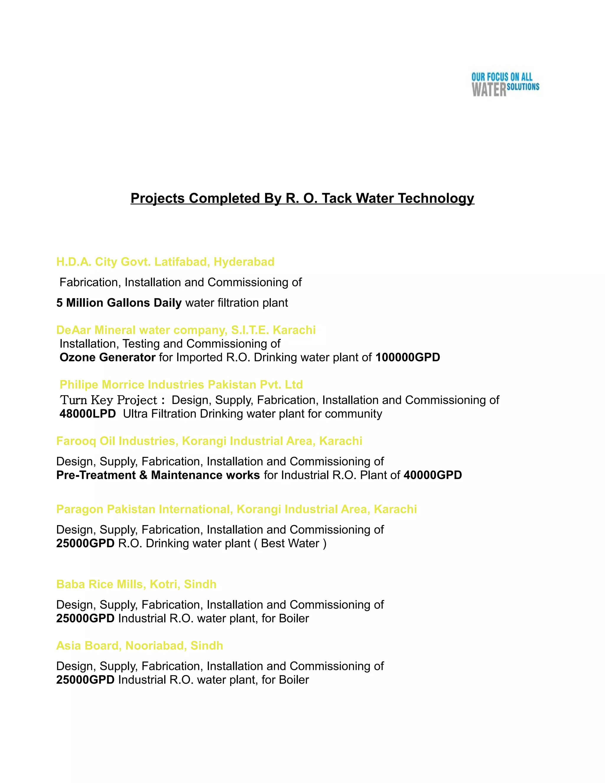 R.O.Tack water technology | PDF | Landscaping | Home & Garden