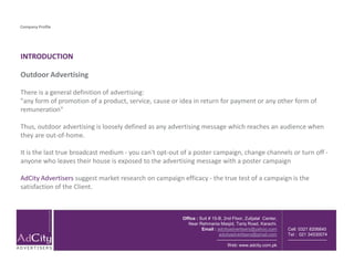 Company Profile Ad City Advertisers | PDF