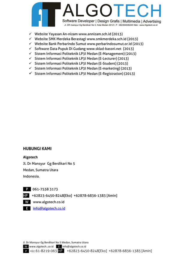 COMPANY PROFILE ALGOTECH | PDF