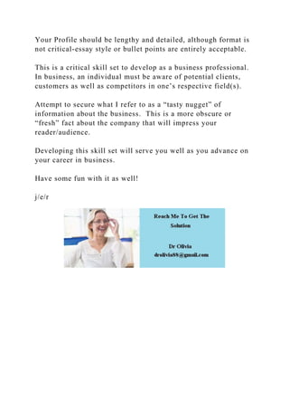 Company Profile Assignment Select a business associa.docx