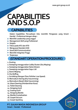 COMPANY PROFILE CLEANING SERVICE PT. GMI GROUP | PDF