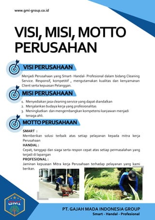 COMPANY PROFILE CLEANING SERVICE PT. GMI GROUP | PDF