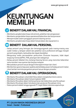 COMPANY PROFILE CLEANING SERVICE PT. GMI GROUP | PDF