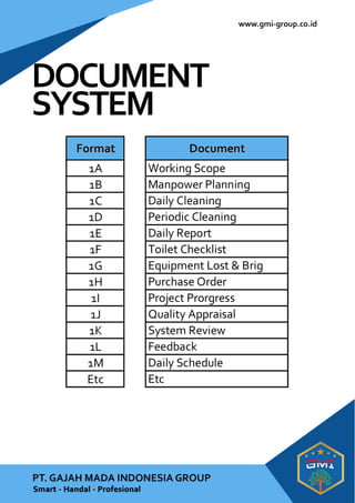 COMPANY PROFILE CLEANING SERVICE PT. GMI GROUP | PDF