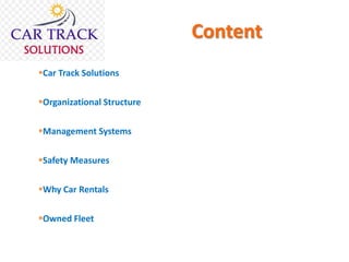 CAR TRACK SOLUTIONS | PPTX