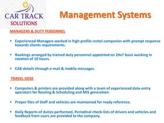 CAR TRACK SOLUTIONS | PPTX