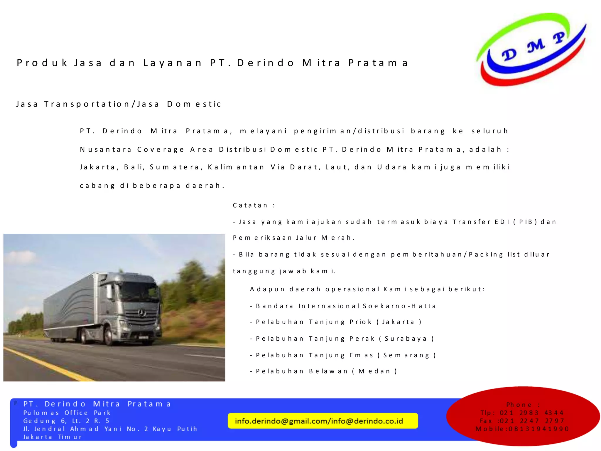 Company Profile PT. Derindo Mitra Pratama (Perusahaan Jasa Export dan ...