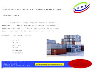 Company Profile PT. Derindo Mitra Pratama (Perusahaan Jasa Export dan ...
