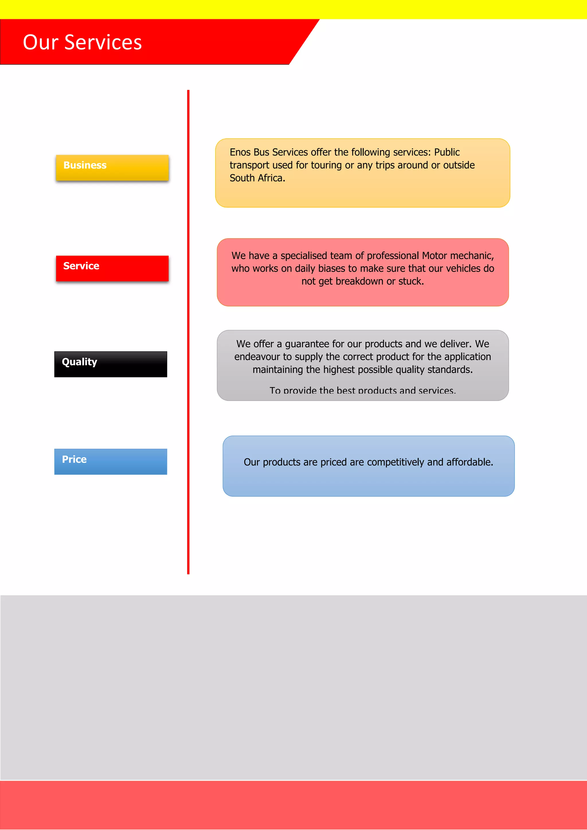 Company profile enos bus services | PDF