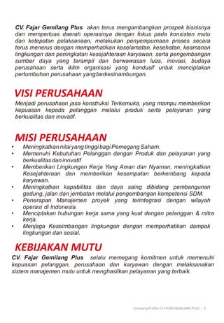 Company profile Fajar Gemilang Plus | PDF