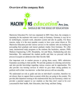 Company Profile - Mackwins Education | DOCX
