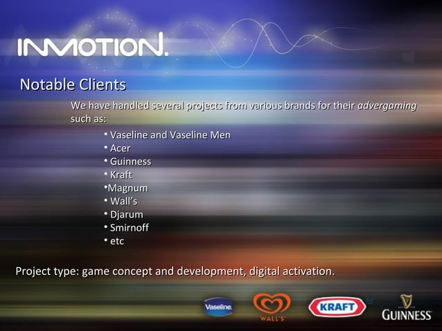 Inmotion's Company Profile and Portfolio | PPT