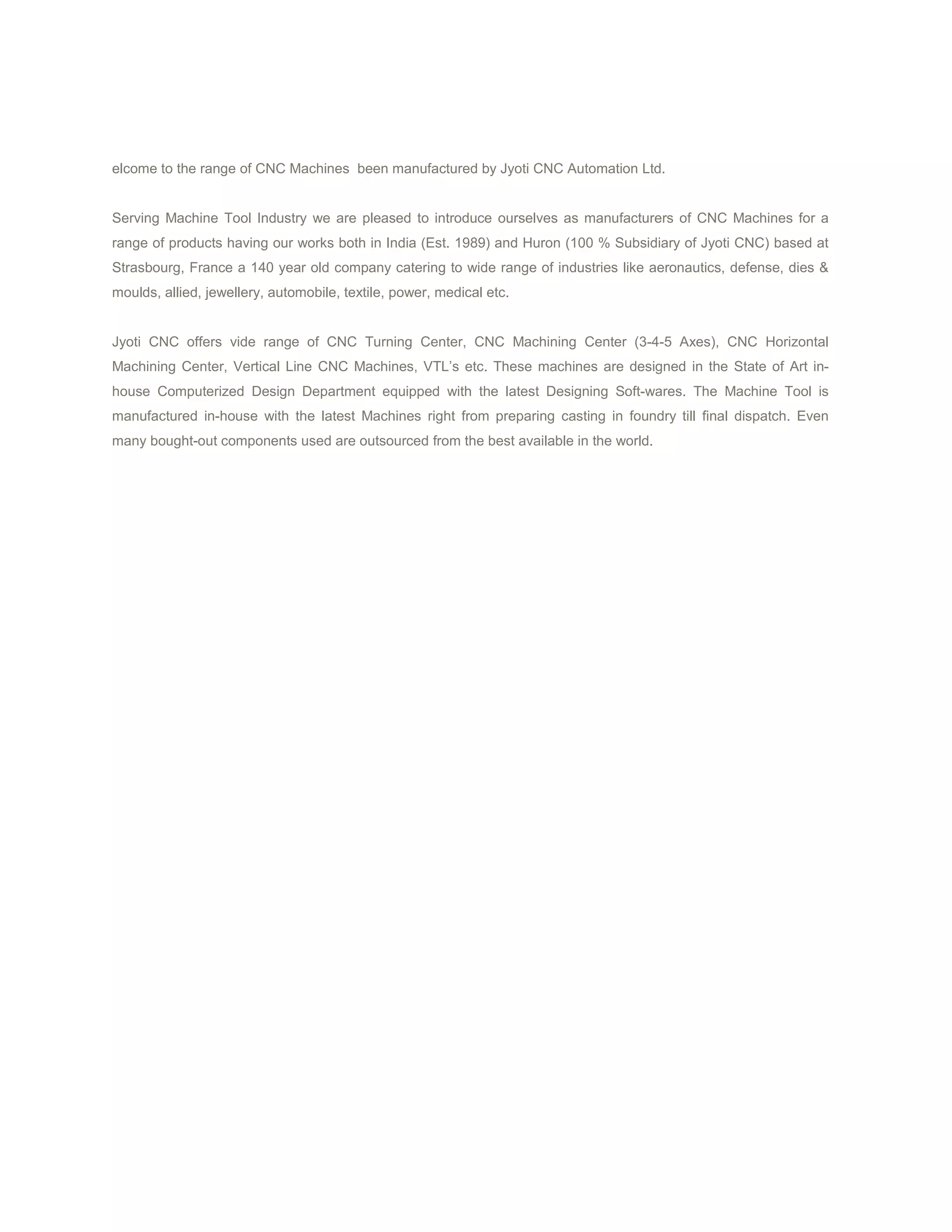 Company profile jyoti cnc | DOCX