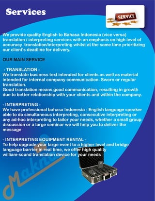 Company profile Translation/Interpreter | PDF