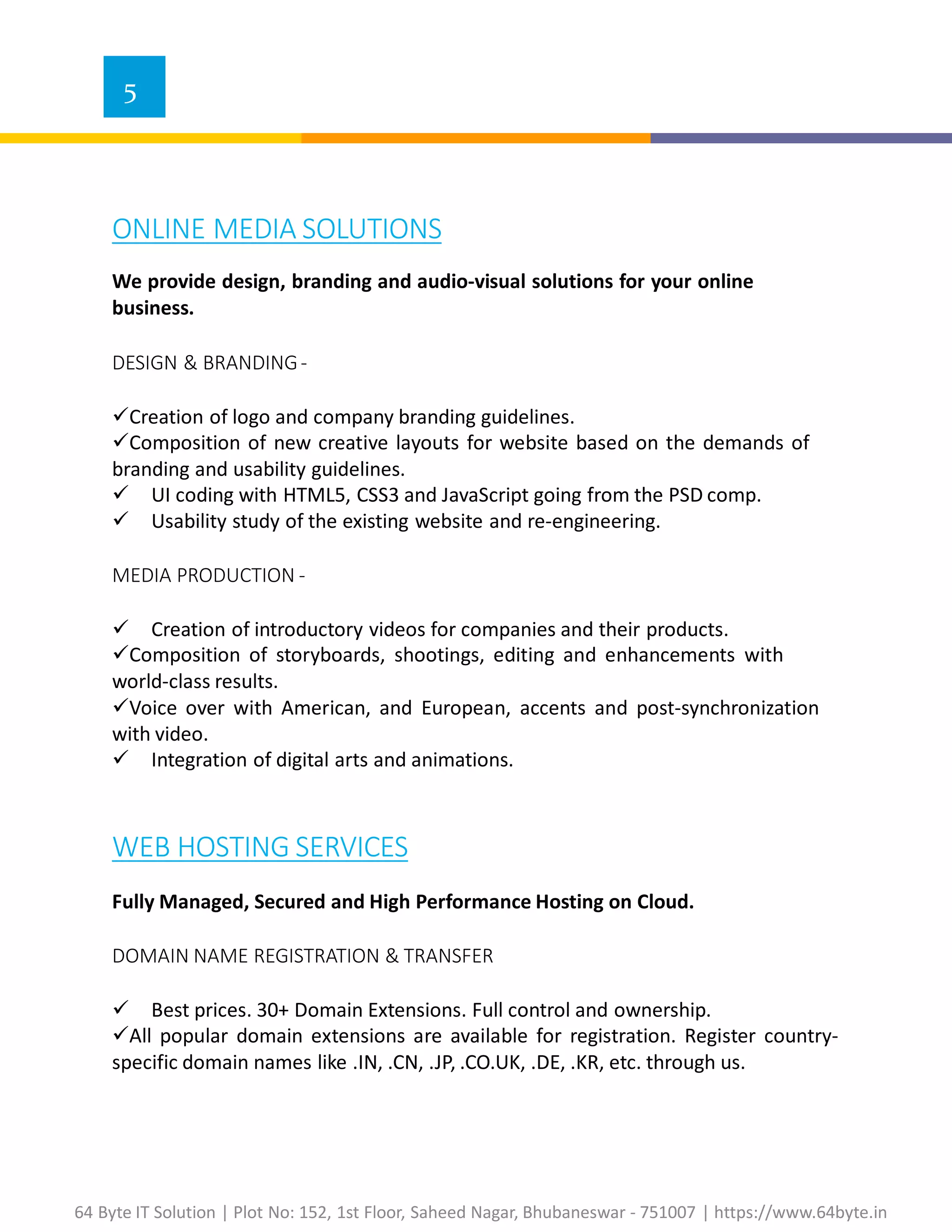 Company profile of 64 byte it solution | PDF