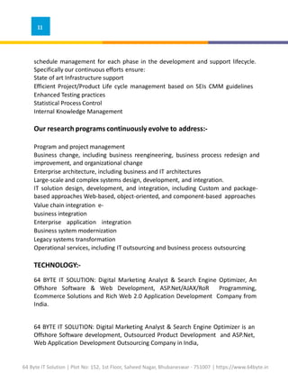 Company profile of 64 byte it solution | PDF