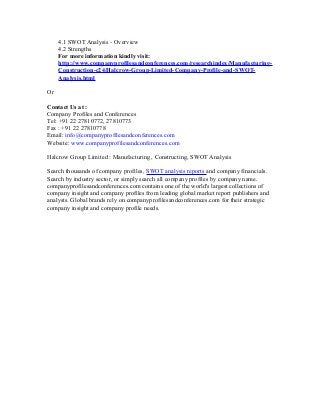 Company profile of halcrow group limited