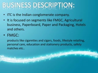 Company profile of ITC | PPTX