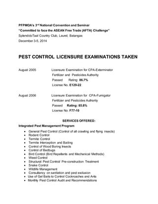 Company profile of maverick pest extermination | DOCX