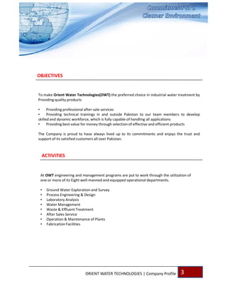 Company profile of orient water technologies | PDF