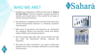 SAHARA Lift Engineers | PDF