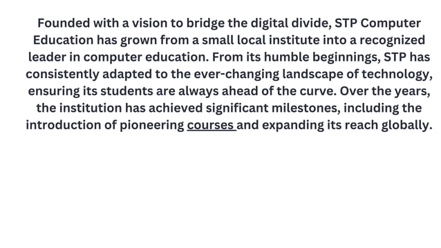 STP Computer Education: Shaping Tomorrow’s Tech Leaders Today | PPT