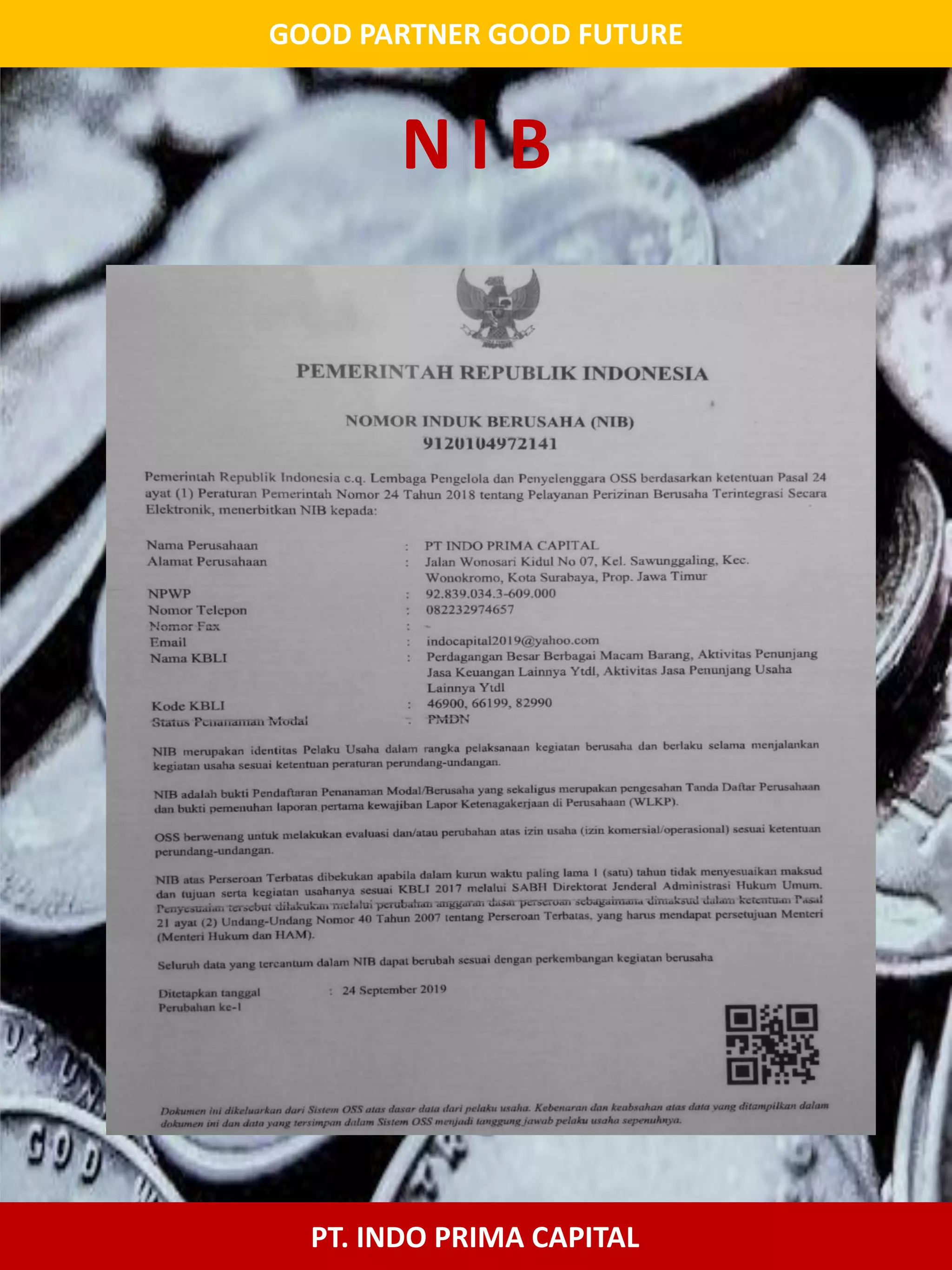 Company profile PT INDO PRIMA CAPITAL | PDF | Business Banking ...