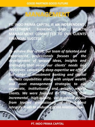 Company profile PT INDO PRIMA CAPITAL | PDF | Business Banking ...