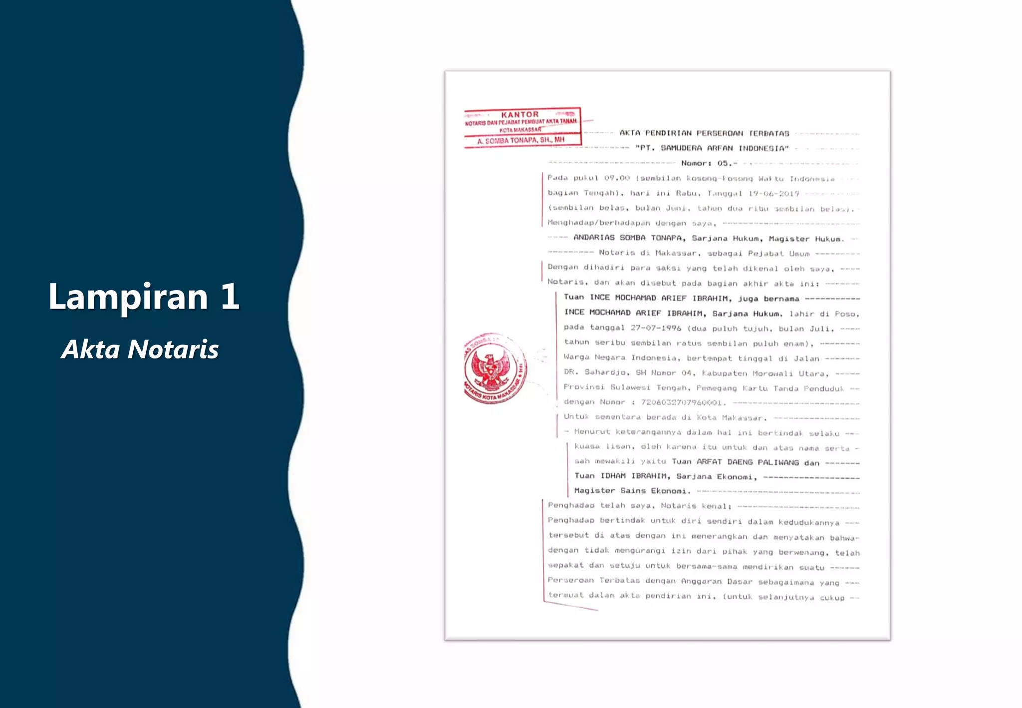 Company profile Stevedoring Company PT. SAMUDERA ARFAN INDONESIA | PDF