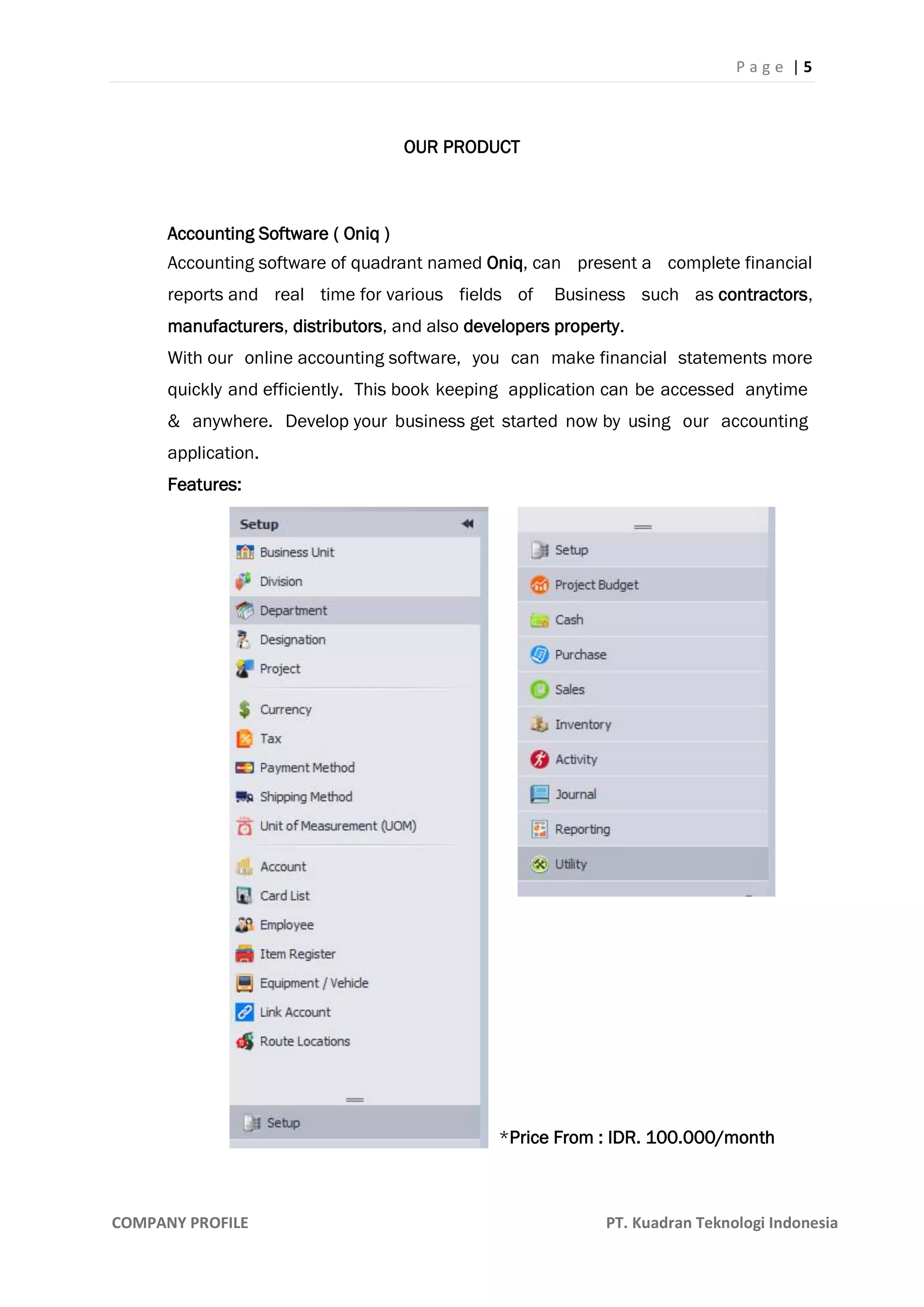 Company profile Kuadran Teknologi Indonesia | PDF
