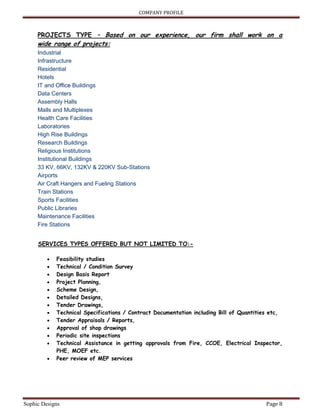 Company profile sophic designs | PDF | Construction Industry | Industries