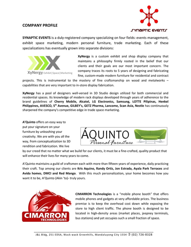 Synaptic Events Company Profile | DOC