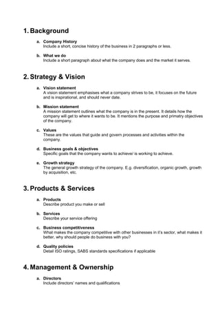 Company profile template | DOC
