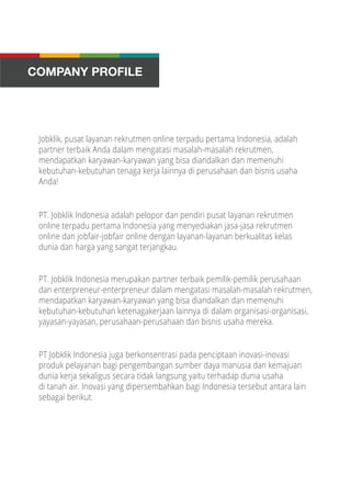 Company Profile PT Jobklik Indonesia (Yukerja.com