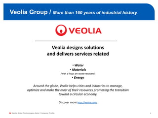 VEOLIA WATER TECHNOLOGIES ITALIA Solutions Division Company profile | PDF