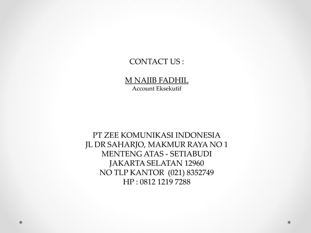 Company Profile PT Zee Komunikasi Indonesia (Zeecom) | PPT