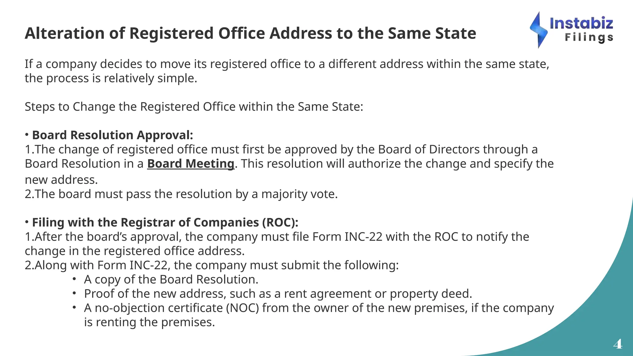 Notice: Change of Company Office Address | PPT