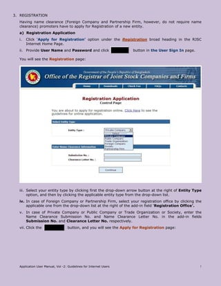 Company registration guideline rjsc | PDF | Business | Business and Finance