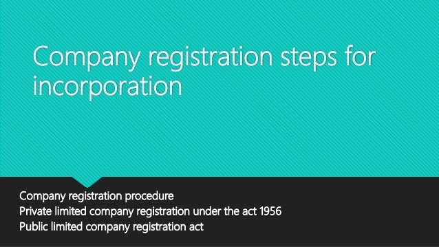 Company registration steps for incorporation