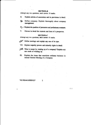 Company regulation Question Paper 2014 Dec | PDF