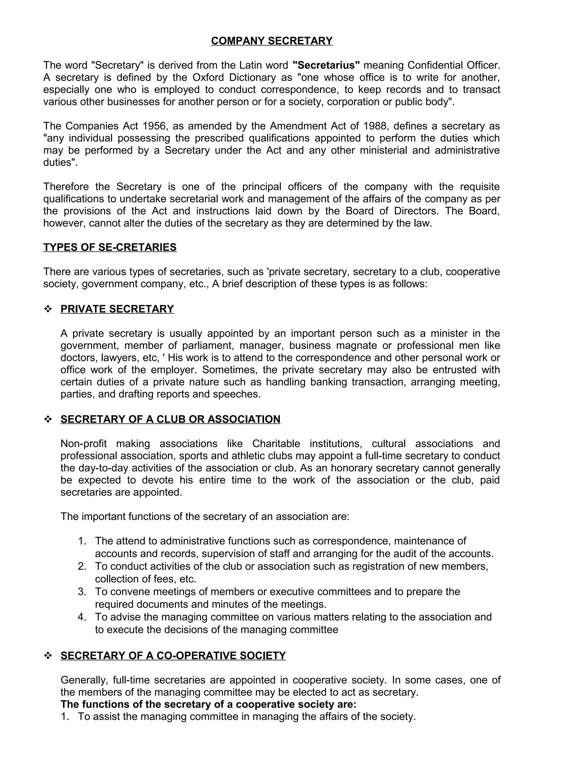 Company secretary | DOC