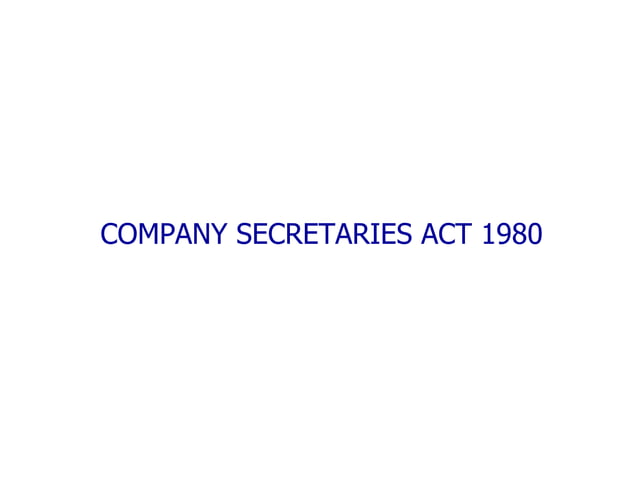 Company secretary.pptx | Resume Writing and Advice | Job Search