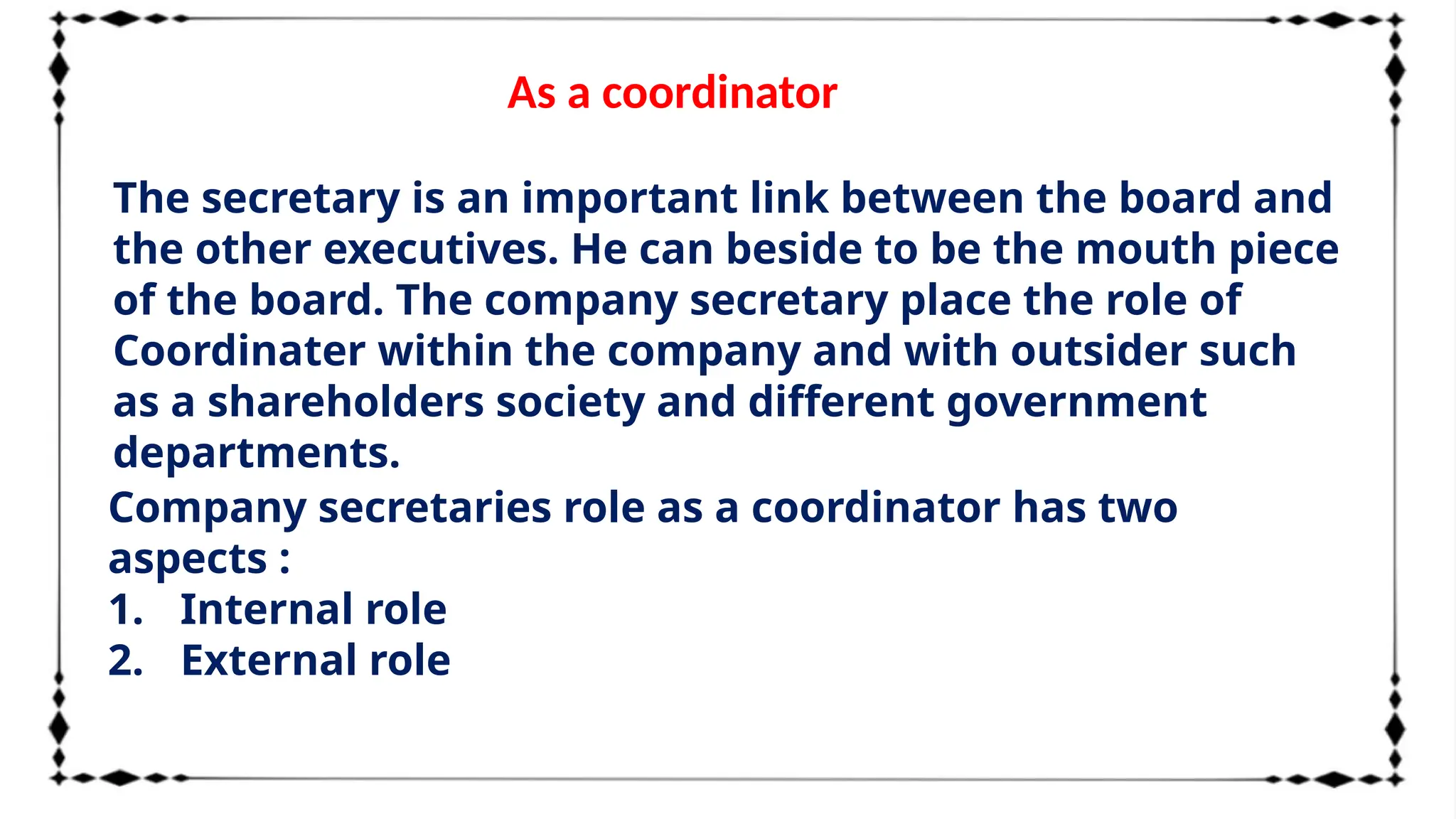 company Secretary.pptx company Secretary role and responsibilities | PPTX