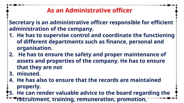 company Secretary.pptx company Secretary role and responsibilities | PPTX