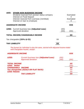 Company tax computation format (1) | PDF
