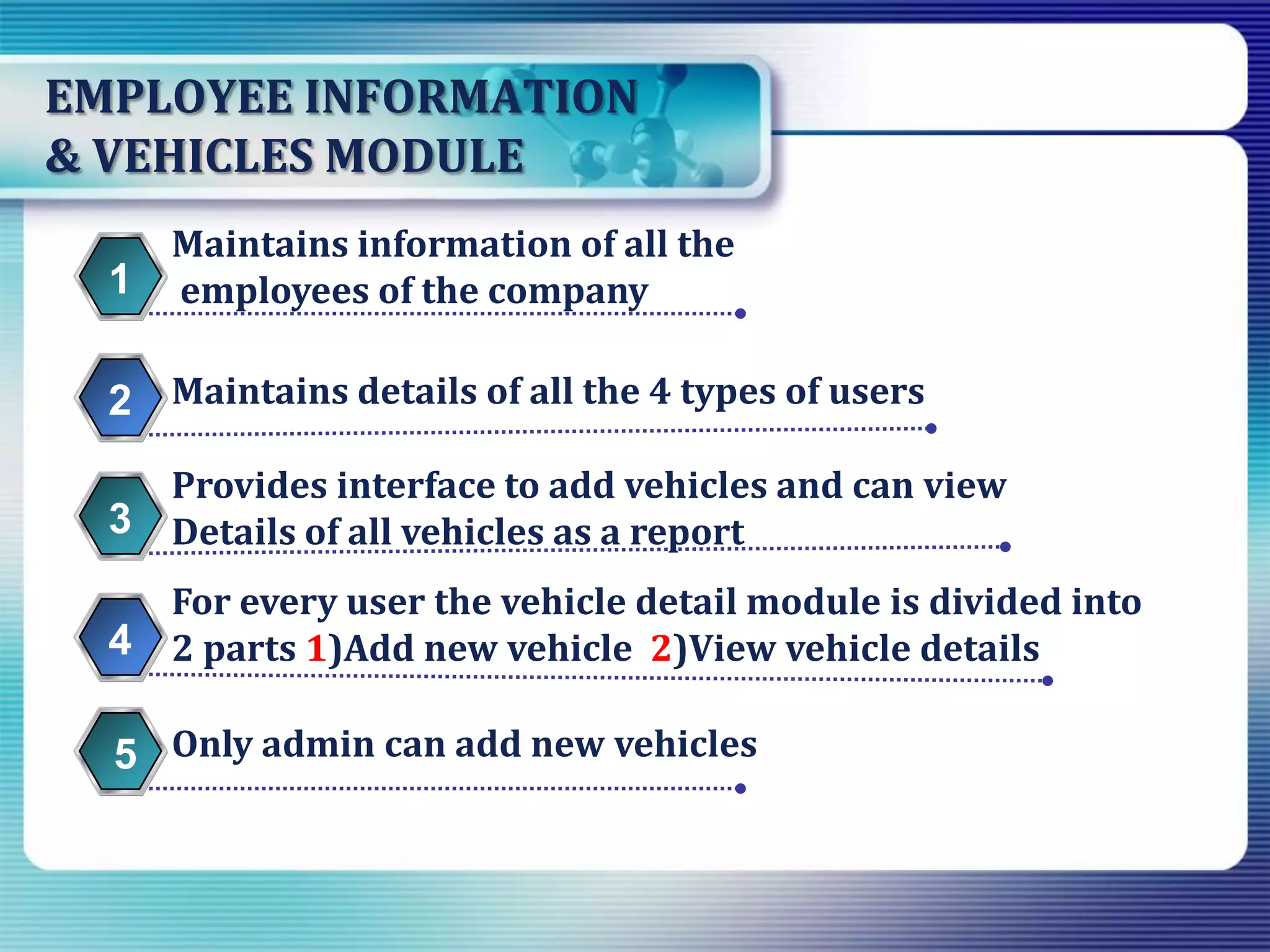 Company vehicle management system | PPTX