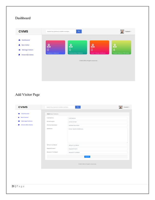 Company visitor management system projec report.pdf | Databases | Computer Software and Applications